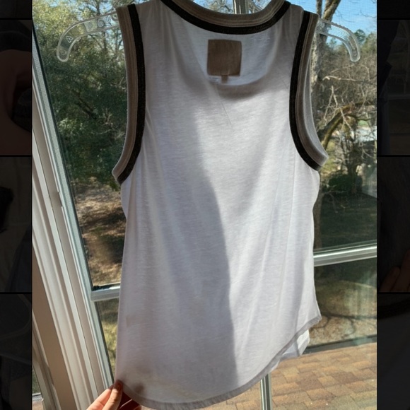 Chaser | Tops | Chaser White Tank With Grey Trim | Poshmark